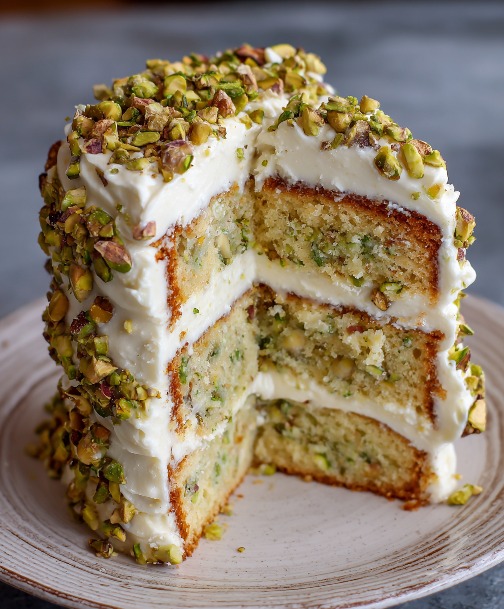 Best Creamy Pistachio Cake – Moist Layered Dessert Recipe - foodfusion ...