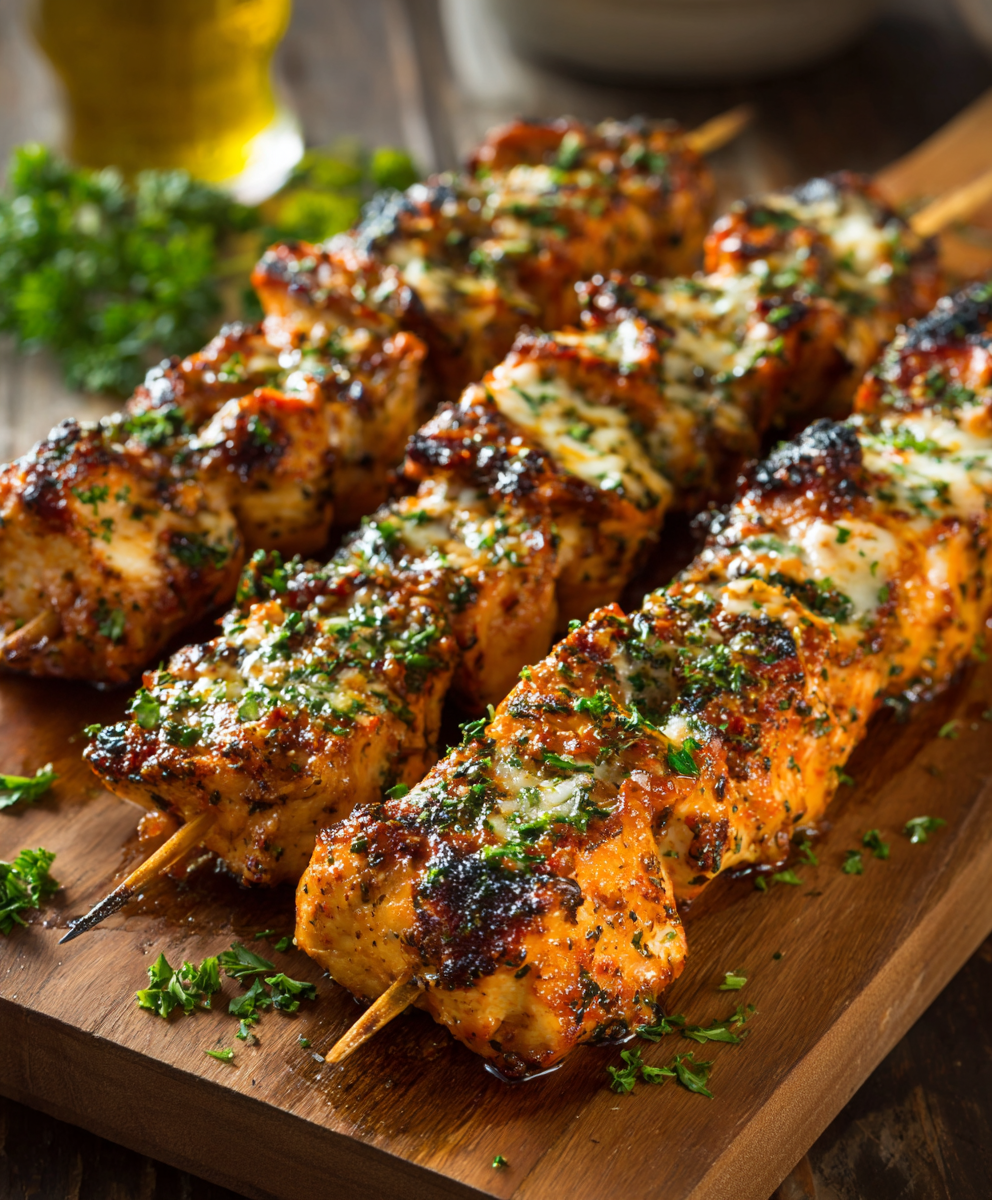 Spicy Parmesan Garlic Chicken Skewers: A Bold, Cheesy BBQ Favorite ...