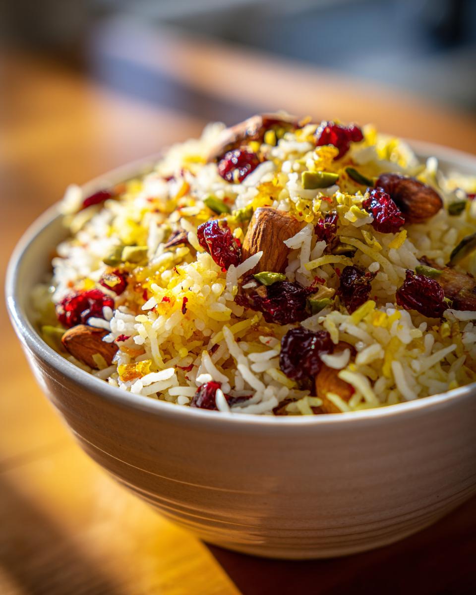 Magical Persian Jeweled Rice with Barberries in 5 Steps - foodfusion ...